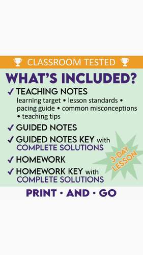 Algebra 2 | 1-1 Key Features of Functions | Guided Notes, Homework & Keys