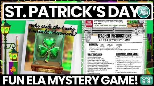 St. Patrick’s Day ELA Activity Mystery Game | March Middle School ...
