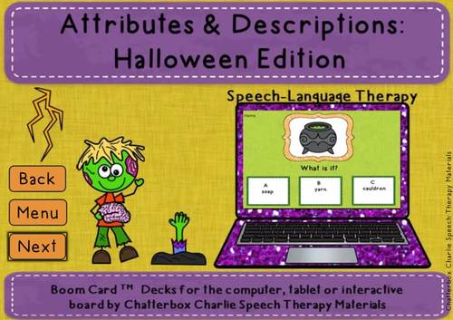 Attributes and Descriptions for Halloween Boom Cards | TPT