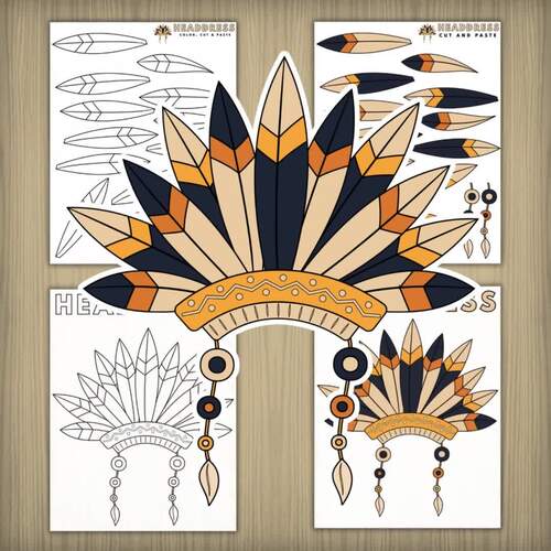 Headdress Craft Activity | Cut and Paste Craft Printable | Fine Motor ...