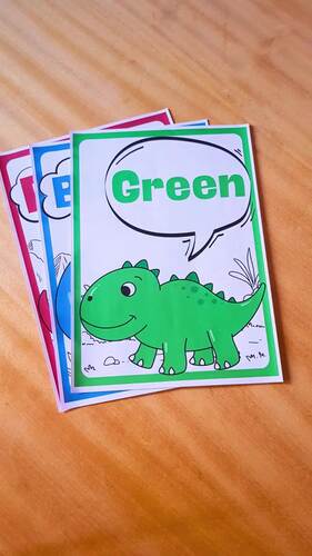 Dinosaur Color Flashcards for Preschool and Kindergarten | Learn Colors ...