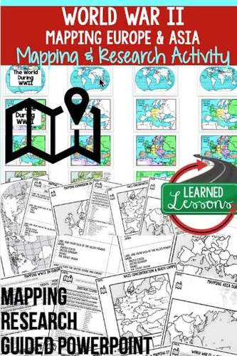 World War II Mapping Activity, PowerPoint Guided Mapping World War 2 Google