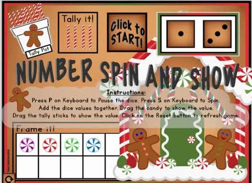 GINGERBREAD Number Subitizing Digital Interactive Game Video Preview