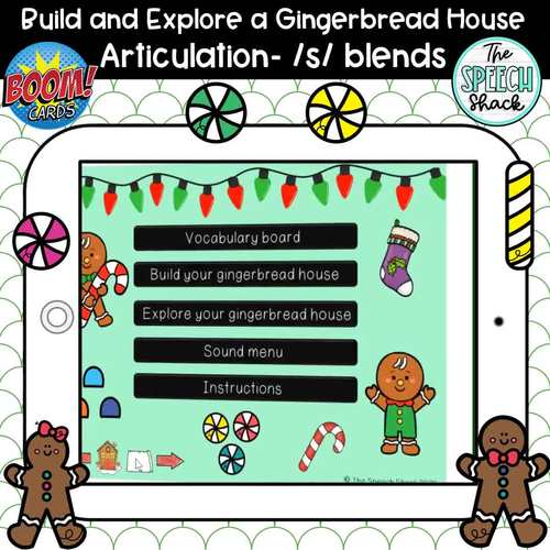 Gingerbread House Articulation BOOM Cards™ - /s/ blends by The Speech Shack