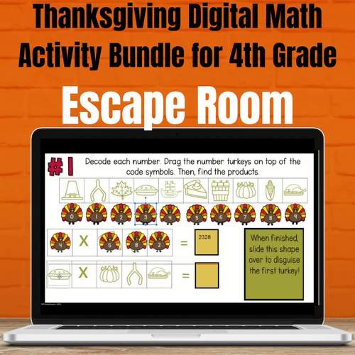 Digital Thanksgiving Math Activities & Centers for 4th Grade | Distance ...
