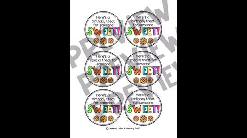 Student Birthday Treat Tags Sweet Gift Tags Back to School Birthday ...