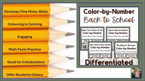 Math Facts Fluency to 20 Color-by-Code Math Worksheets | Back to School ...