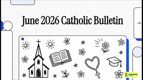 June 2026 Catholic Bulletin Board | Saints Solemnities & Pope Mission
