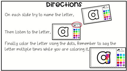 DOT Lowercase LETTER Recognition *With Audio* Digital ONLINE Distance ...