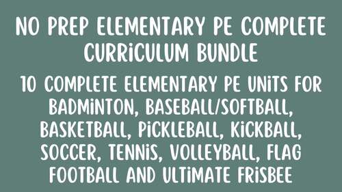 No Prep PE: Complete Elementary PE Curriculum Bundle by Fit and Fun ...