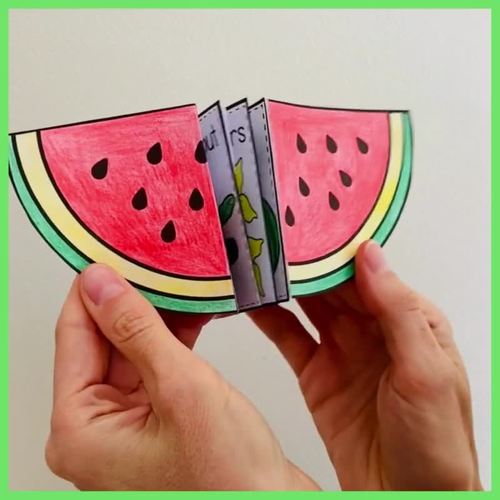 Watermelon plant life cycle sequencing cut and paste science craft activity