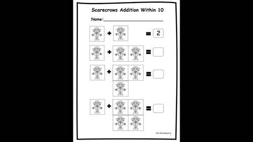 Addition Within 10 | Scarecrows Addition Within 10 | Math Strategies