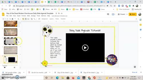 Day of the Dead Slide Template for use with Google Slides™ | TPT