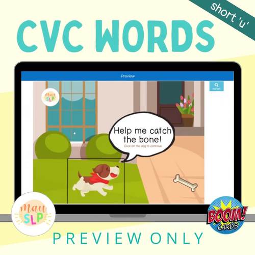 CVC Blending (Short u) Boom Cards™ by Mau SLP | TPT