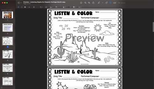Hispanic Heritage Month Printable Music Coloring Pages | Cinco de Mayo