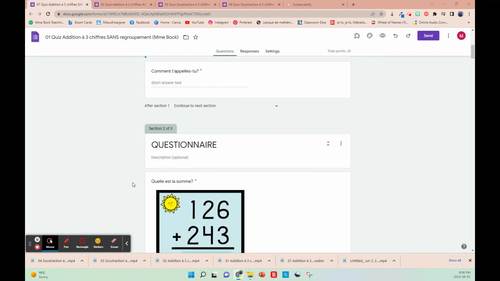 4 Quiz: L'addition et la soustraction (à trois chiffres) Google Forms™