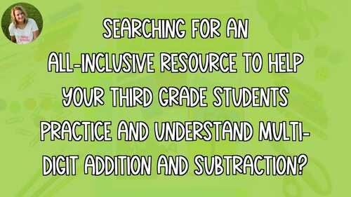 Multi-Digit Addition and Subtraction 3rd Grade Guided Math Worksheets ...