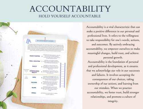 Accountability worksheets. Self development. Growth Mindset. Coaching