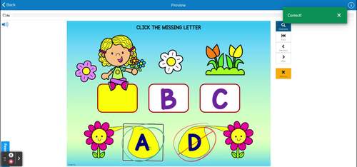 Happy Spring Letter Order A to Z Preschool Boom Cards - Girls by Hajar Tots