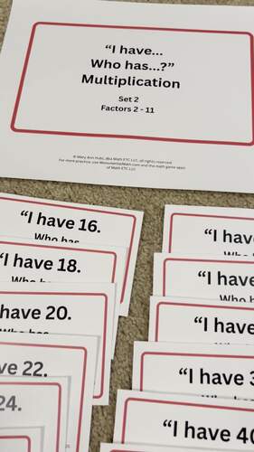 I have... Who has...? Multiplication Set 2 by MonumentalMath | TPT