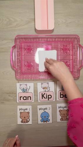 Kitten CVC Decoding Card Game - Kindergarten by Magical Kinders | TPT