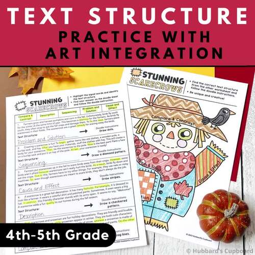 Text Structure Worksheets Fall Activity ELA Reading Comprehension Passages