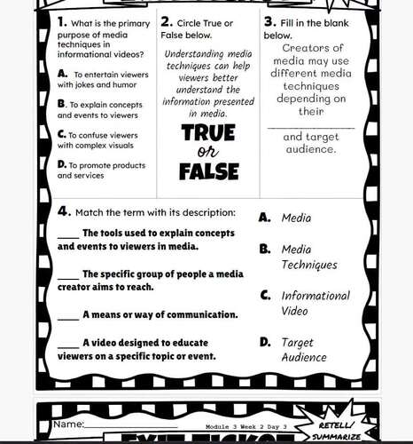 HMH Into Reading Lesson Exit Tickets - Fifth Grade - Module 3 Week 2