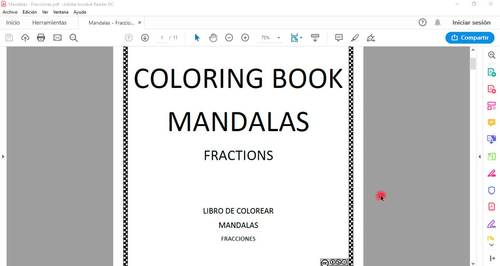 Coloring book - Mandalas - Fractions - Fracciones by MA - Maths Materials