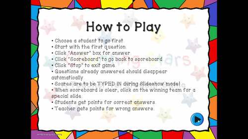 Counting Stars Teacher vs Student Powerpoint Game by Teacher Gameroom