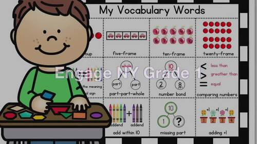 Engage NY Math Vocabulary | Grade 1 Modules 1-6 by Serendipity Math Shop