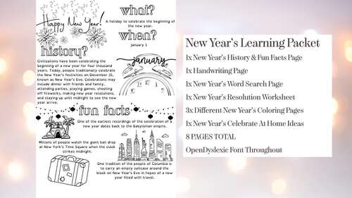 New Year's Packet by Joy-Eli | TPT
