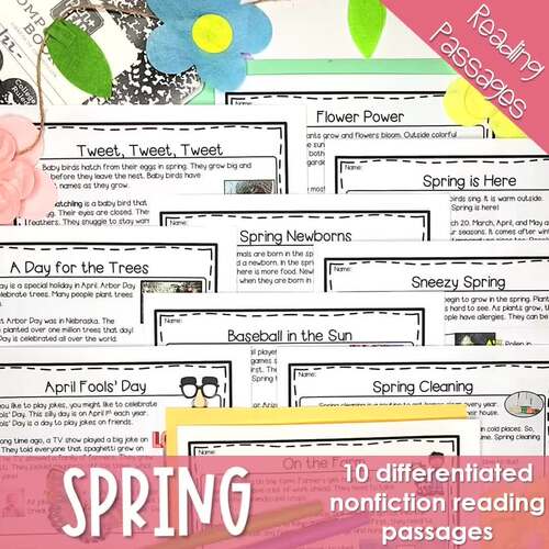 Spring Reading Comprehension Passages by ELA with Mrs Martin | TPT