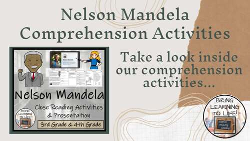 Nelson Mandela Close Reading Comprehension Activities | 3rd Grade & 4th ...
