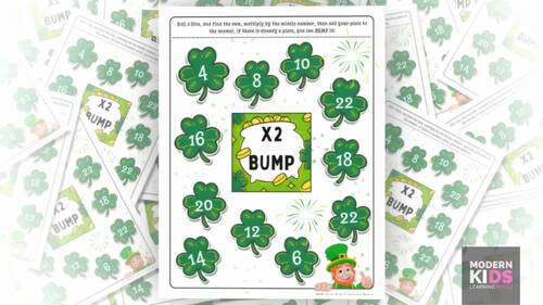 St. Patrick's Day Multiplication Bump Game - Math Activities | TPT