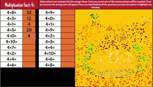 Multiplication Facts Fluency Practice (4s) Thanksgiving and Fall Math ...