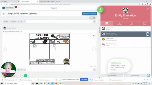 Word Families Seesaw Activities Digital BUNDLE Distance Learning