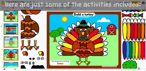 Seasonal Activities - Drag and Drop to Build - Digital Art Google Slides