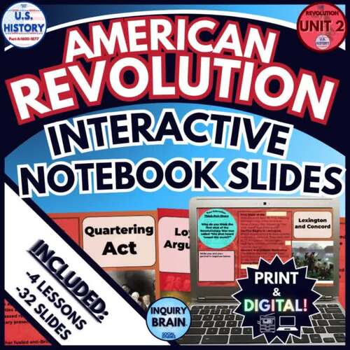 Revolutionary War Unit Guided Notes | Interactive Notebook PowerPoint ...
