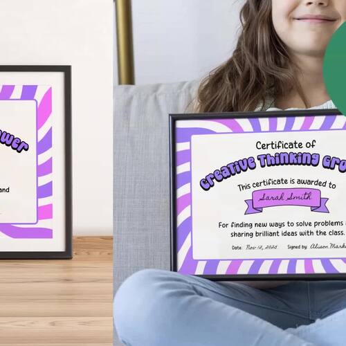 Creative Thinking Grower Certificate of Achievement | Classroom Awards