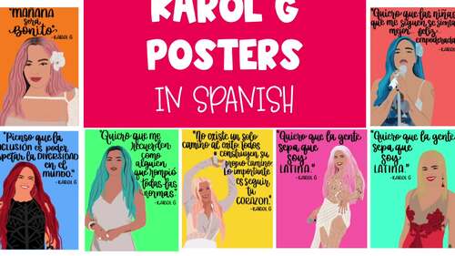 Karol G Posters with Quotes in Spanish by Sarah Rahimi | TPT