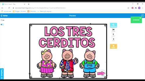 Cuento LOS TRES CERDITOS Boom Cards | Three Little Pigs in Spanish