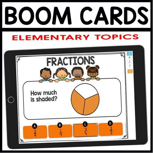 Fractions Partitioning Shapes into Equal Parts Boom Cards 1st Grade ...