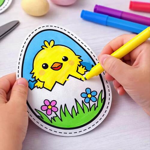 Easter Egg Coloring Templates for Easter Day DIY Craft & Bulletin Board ...