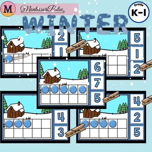 1-10 Numbers Winter Peg Activity by Montessori Pulse | TPT