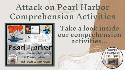 Attack on Pearl Harbor Close Reading & Comprehension Activities | 3rd ...