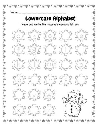 Winter Worksheets - Preschool Kindergarten Alphabet, Math, Reading and Art