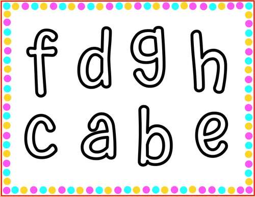 Printable Bulletin Board Letters, Black and Bright Outlined Alphabets ...
