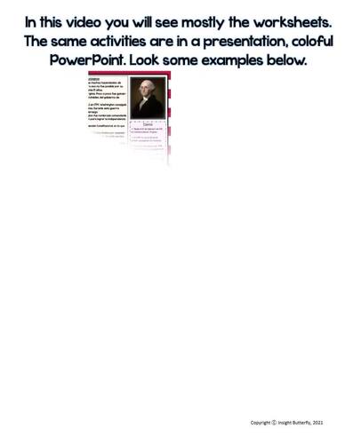 Presidents Day Dia de los presidentes George Washington Spanish Editable