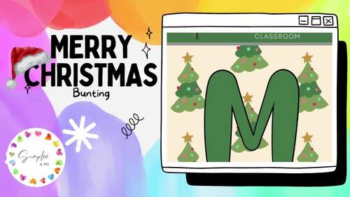 Printable | Merry Christmas trees | Bunting Banner | Bulletin Board