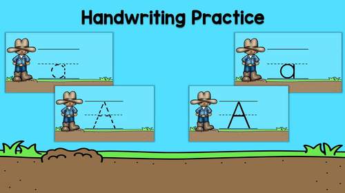 Handwriting Practice Animated Letter Formation PowerPoint AND Google Slides